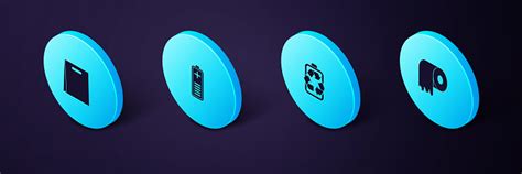 등극 화장지 롤 재활용 배터리 충전 레벨 표시기 및 쇼핑 백 아이콘을 설정합니다 벡터 3차원 형태에 대한 스톡 벡터 아트 및 기타 이미지 3차원 형태 가득 찬 계기판