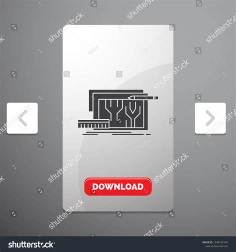 Architecture Blueprint Circuit Design Engineering Glyph Stock Vector