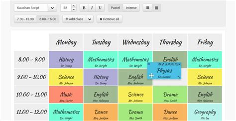 School Timetable Editor