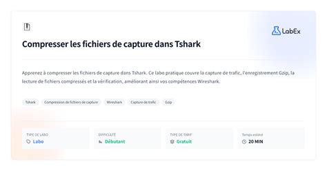 Compresser Les Fichiers De Capture Dans Tshark Labex