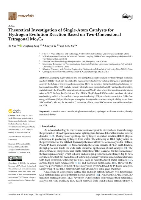 Pdf Theoretical Investigation Of Single Atom Catalysts For Hydrogen
