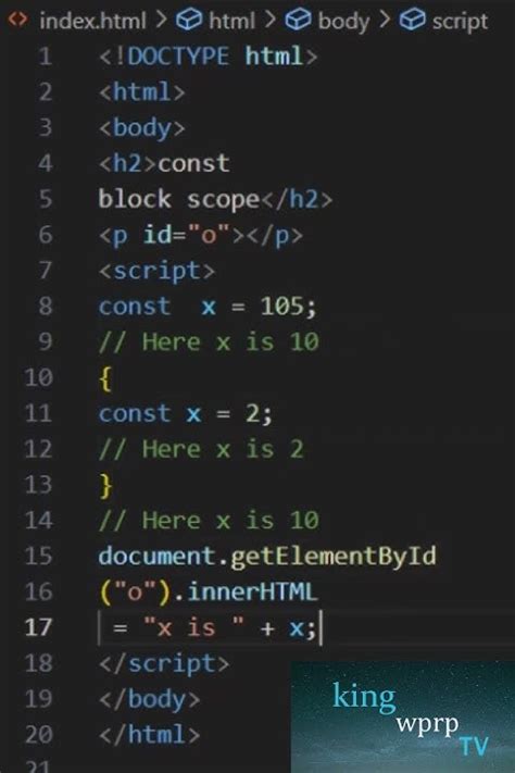 Javascript Const Block Scope Coding Htmlcss Javascript Html Webdevelopment Code Python