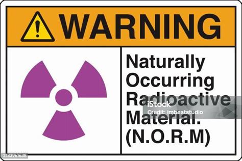 Ansi Z535 안전 표지 표시 라벨 기호 픽토그램 표준 경고 자연 발생 방사성 물질 텍스트 가로 흰색 0명에 대한 스톡 벡터 아트 및 기타 이미지 Istock
