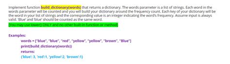 Solved Implement Function Builddictionarywords That