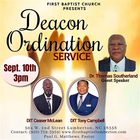 Deacon Ordination Service First Baptist Church