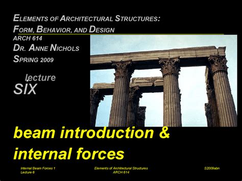 Beam And Internal Forces In Architectural Structures Lecture Slides