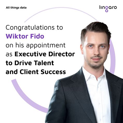 Were Excited To Announce Wiktor Fido As Our New Executive Director Of Delivery Talent