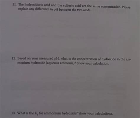 8 Show Your Work To Calculate The Percent Ionization