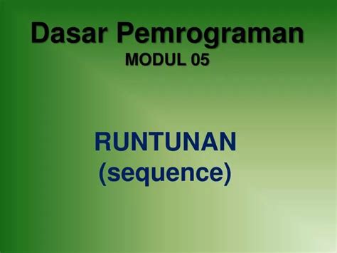 PPT Dasar Pemrograman MODUL PowerPoint Presentation Free Download ID