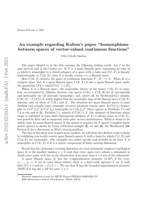 pdf an example regarding kalton s paper isomorphisms between spaces