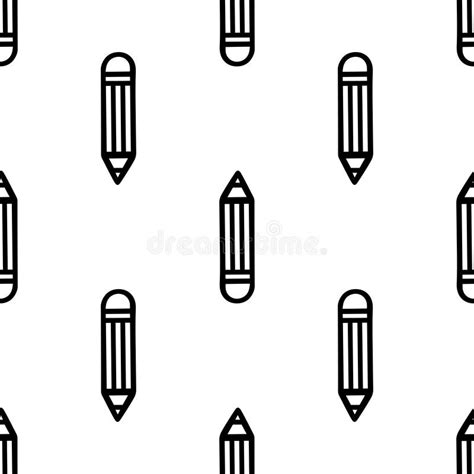 Cartoon Pencil Seamless Patterns Vector Stock Vector Illustration
