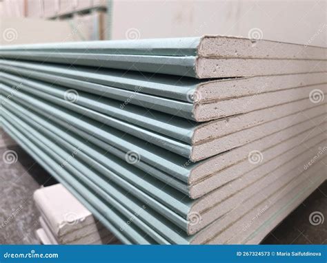 Water Resistant Plasterboard Sheets Stacked In A Hardware Store Stock Image Image Of Drywall
