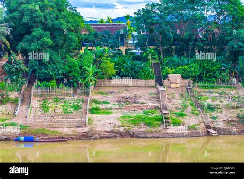 Panorama Of The Landscape Mekong River And Luang Prabang City In Laos