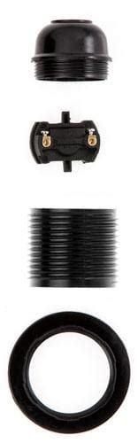 Shade Ready Socket Extended Threads Black Color Cord Company