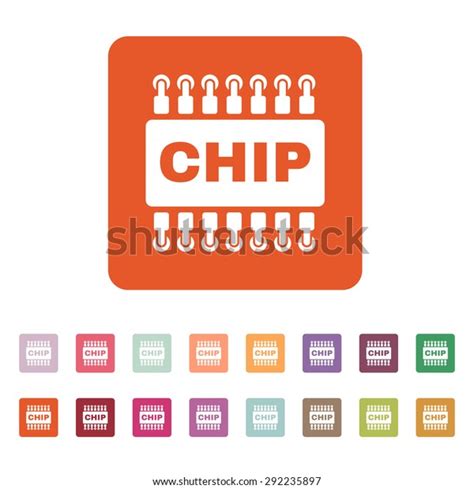 Chip Icon Microchip Microcircuit Symbol Flat Stock Vector Royalty Free 292235897 Shutterstock