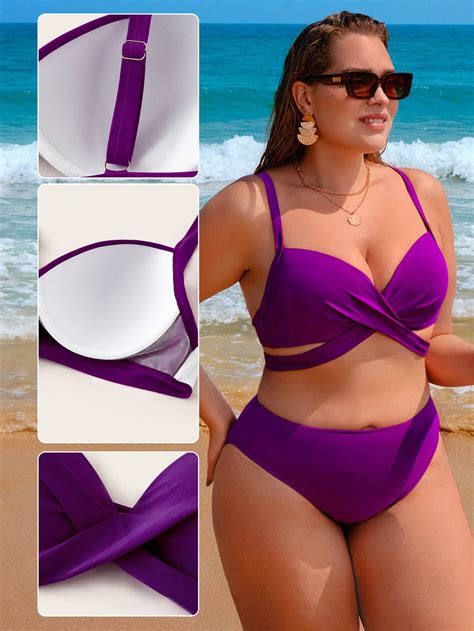 Shein Leisure Plus Wrap Push Up Bikini Swimsuit Shein Usa