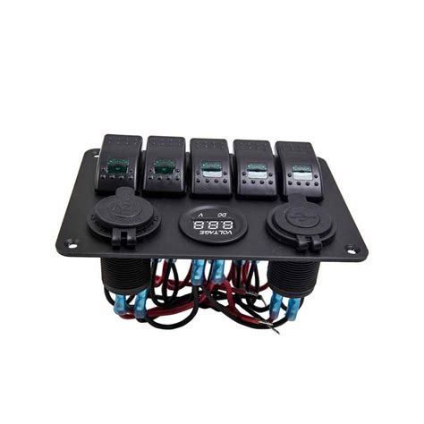 Elecbee 5 Position Boat Rocker Switch Panel Built In Usb Charger