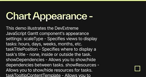 Chart Appearance DevExtreme Gantt Codesandbox