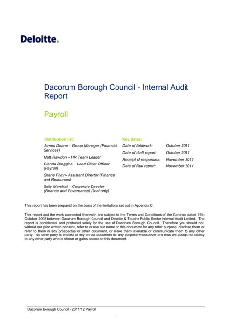Final Internal Audit Report Payroll 201112