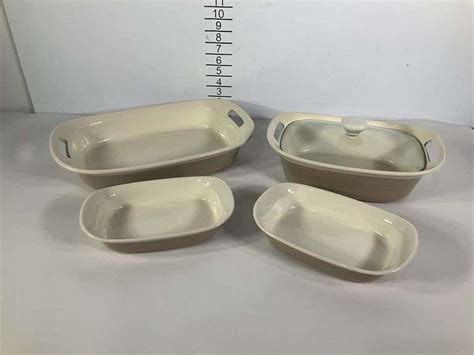 Five Piece Corningware Etch Casseroles Hash Auctions