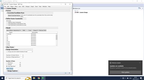 Solved Jmp Freezes While Compiling Custom Design Of Experiment Jmp