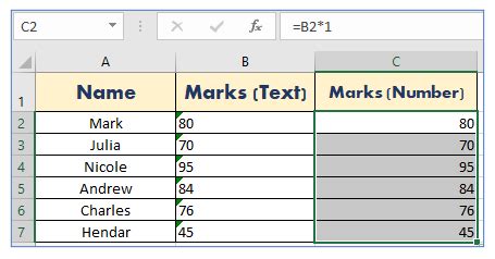 Convert Text To Number In Excel