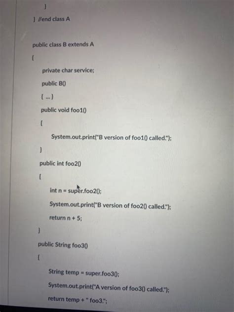 Solved Consider The Following Three Classes Public Class A