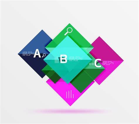 Premium Vector Overlapping Square Infographics Vector Template