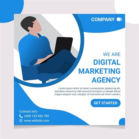 디지털 마케팅 라이브 웨비나 및 기업 소셜 미디어 포스트 템플릿 프리미엄 벡터