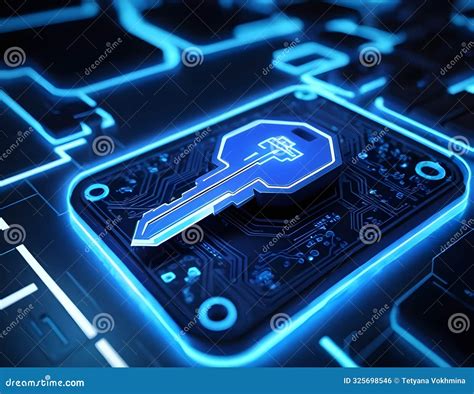 Glowing Blue Digital Key On Circuit Board Importance Of Cybersecurity In Digital Age Secure