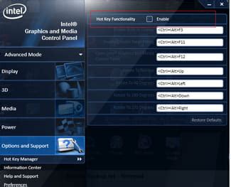 Disable Intel Graphics Shortcut Keys