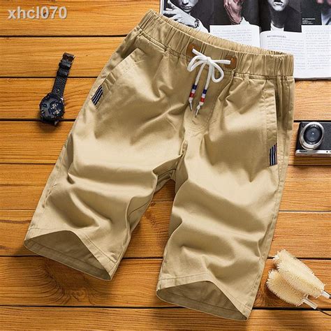 กางเกงขาสั้นลําลองผ้าฝ้ายทรงหลวมสําหรับผู้ชาย Xhcl070 Th Thaipick