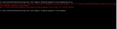 Angular Showing Error On Ng Serve While Trying To Run The Project