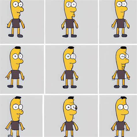 2d Cartoon Character Bart Simpson Egg Man Front Animation Frames · Creative Fabrica