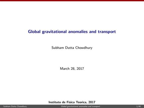 Global Gravitational Anomalies And Transport Ppt