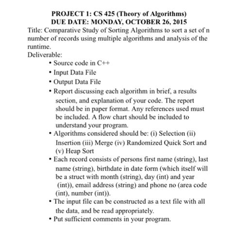 Solved Comparative Study Of Sorting Algorithms To Sort A Set