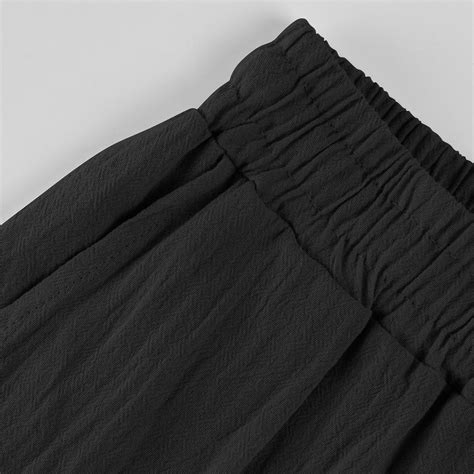 Купити Жіночі літні широкі брюки з бавовни та льону з кишенею на еластичній талії вільні штани