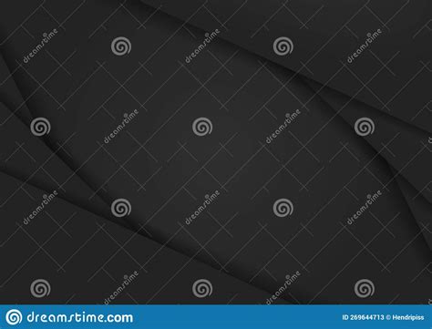 Abstract Black Paper Background Design With Shadow Stock Vector