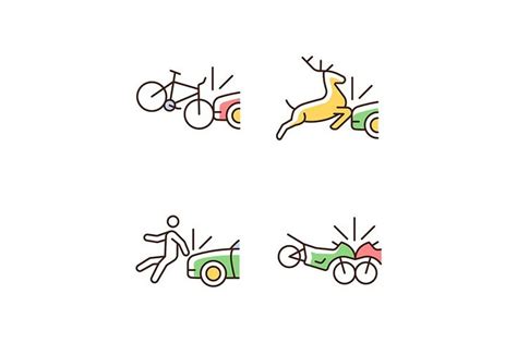 Traffic Collision Scenarios Icons