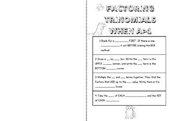 Factoring Trinomials Using The BOX Method By Not Another High Babe Teacher