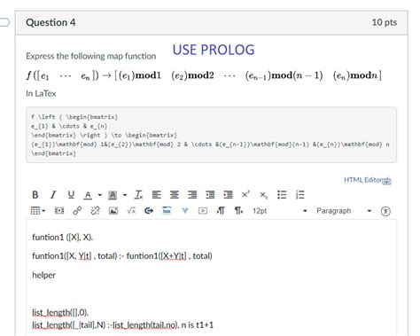 Solved Question Pts USE PROLOG Express The Following Chegg