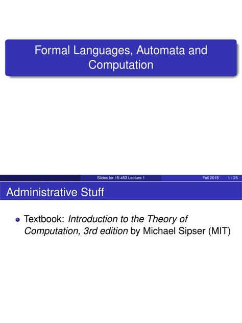 Formal Languages Automata And Computation Slides Pdf Computational