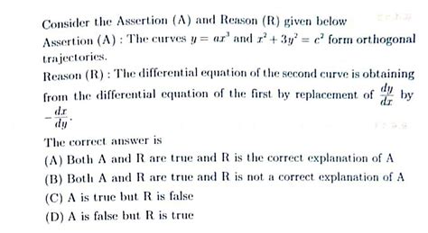 Consider The Assertion A And Reason R Given Below Chegg