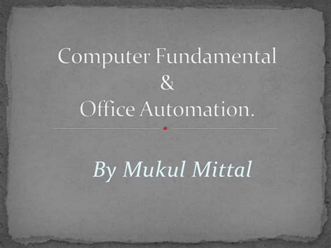 Computer Fundamentals PPT
