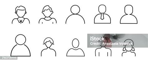 사용자 인터페이스의 아바타와 관련된 윤곽선 아이콘 집합입니다 선형 아이콘 컬렉션 편집 가능한 스트로크 경영자에 대한 스톡 벡터 아트 및 기타 이미지 Istock