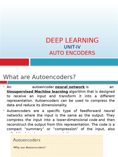 Deeplearning Unit Iv Notes Pdf Data Compression Artificial Neural
