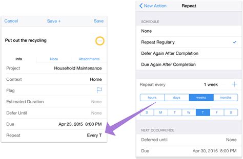 Omnifocus 221 For Ios User Manual Using Dates And Times