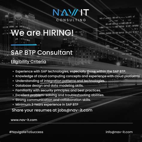 Nav It Consulting Gmbh On Linkedin Jobsearch Sapbtp Sapconsulting Recruitment