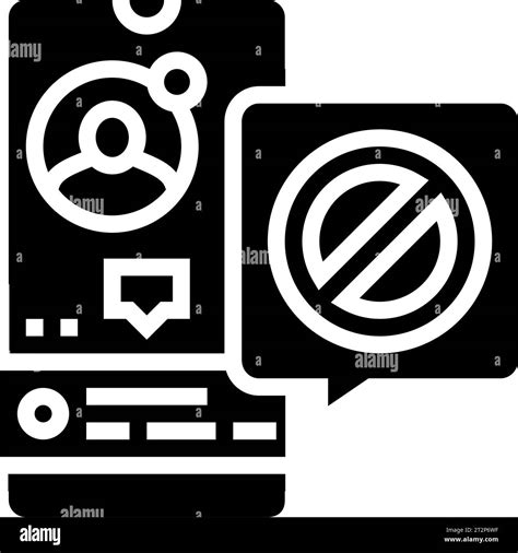 Block Report Cyberbullying Glyph Icon Vector Illustration Stock Vector