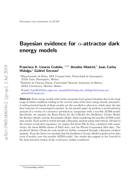 Pdf Bayesian Evidence For α Attractor Dark Energy Models